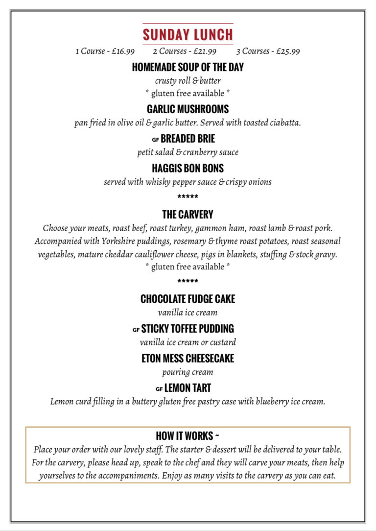Menus - The Crown Inn